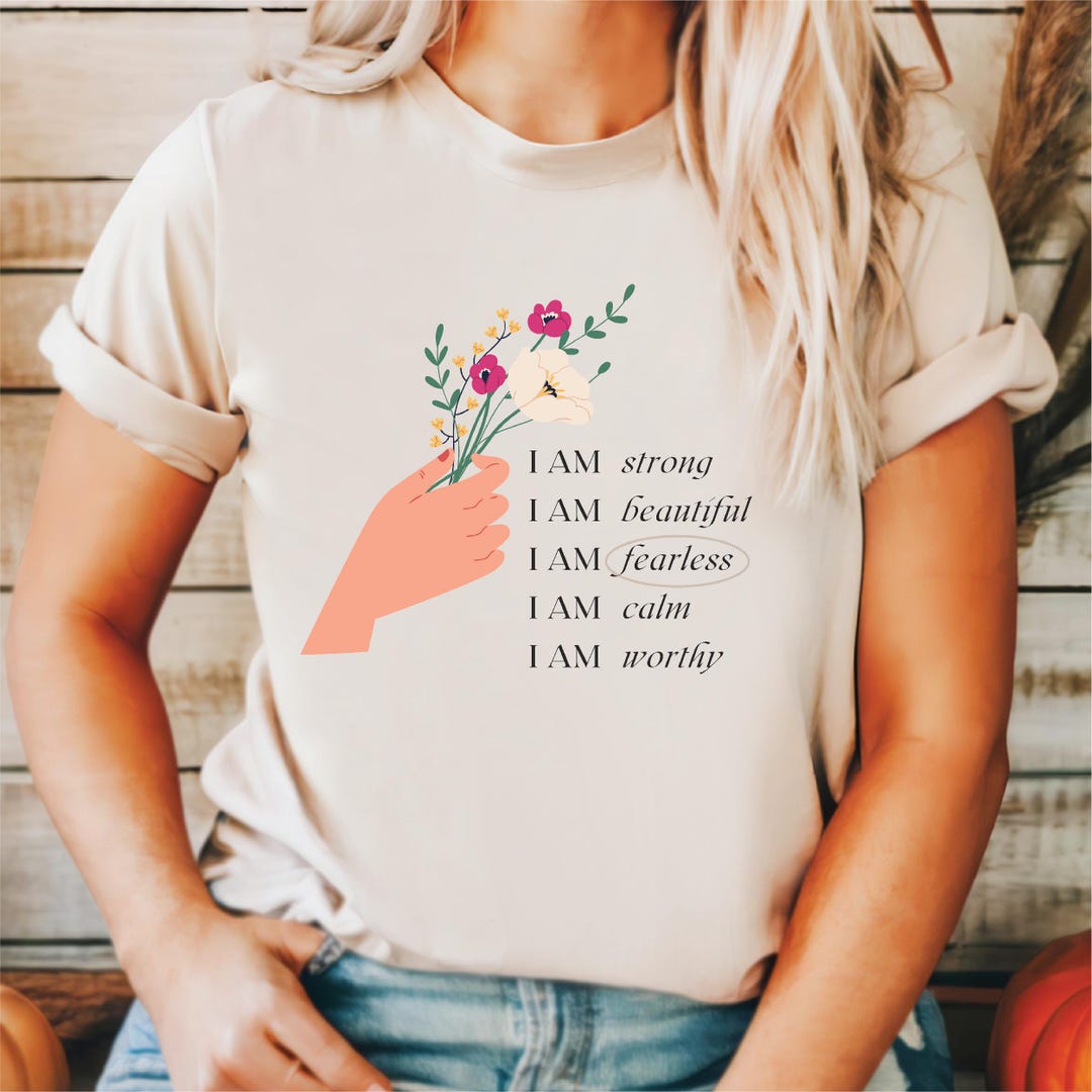 Floral Affirmations PNG: Positive Self-love Design (digital Download ...