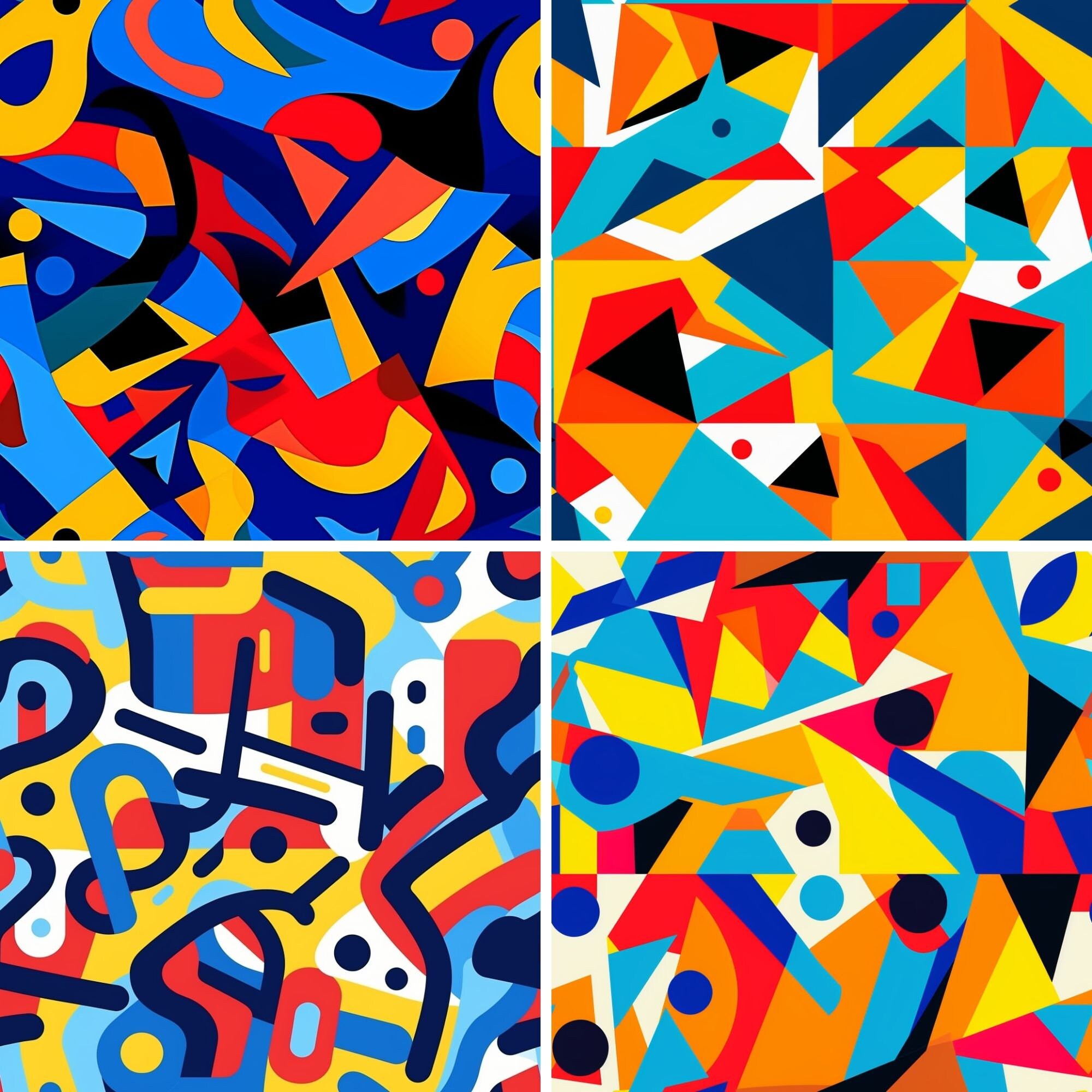 Abstract Geometric Digital Paper, Colorful Seamless Paper, Primary ...