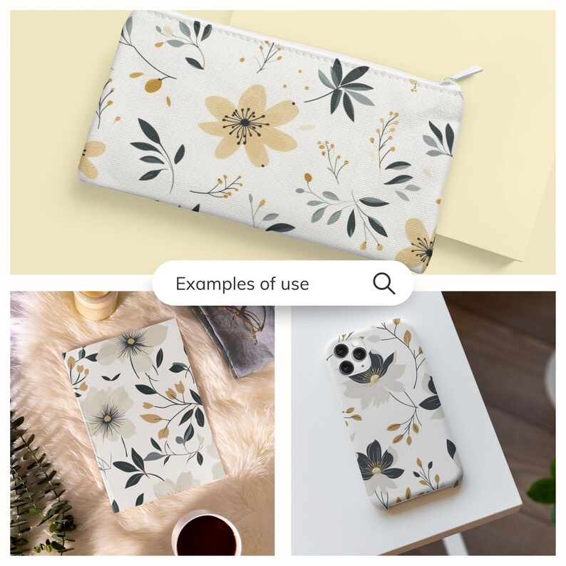 Minimalist Floral Digital Paper, Neutral Colors, Digital Paper Pack ...