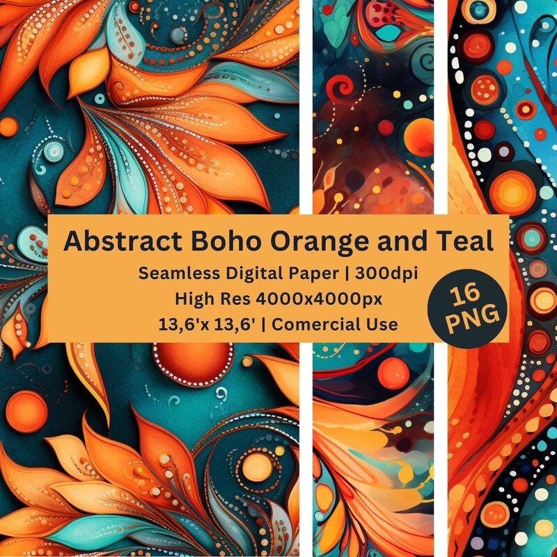 Orange and Teal - Etsy