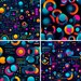 Neon Geometric Digital Paper, Abstract Seamless Patterns, Coloful, Junk ...