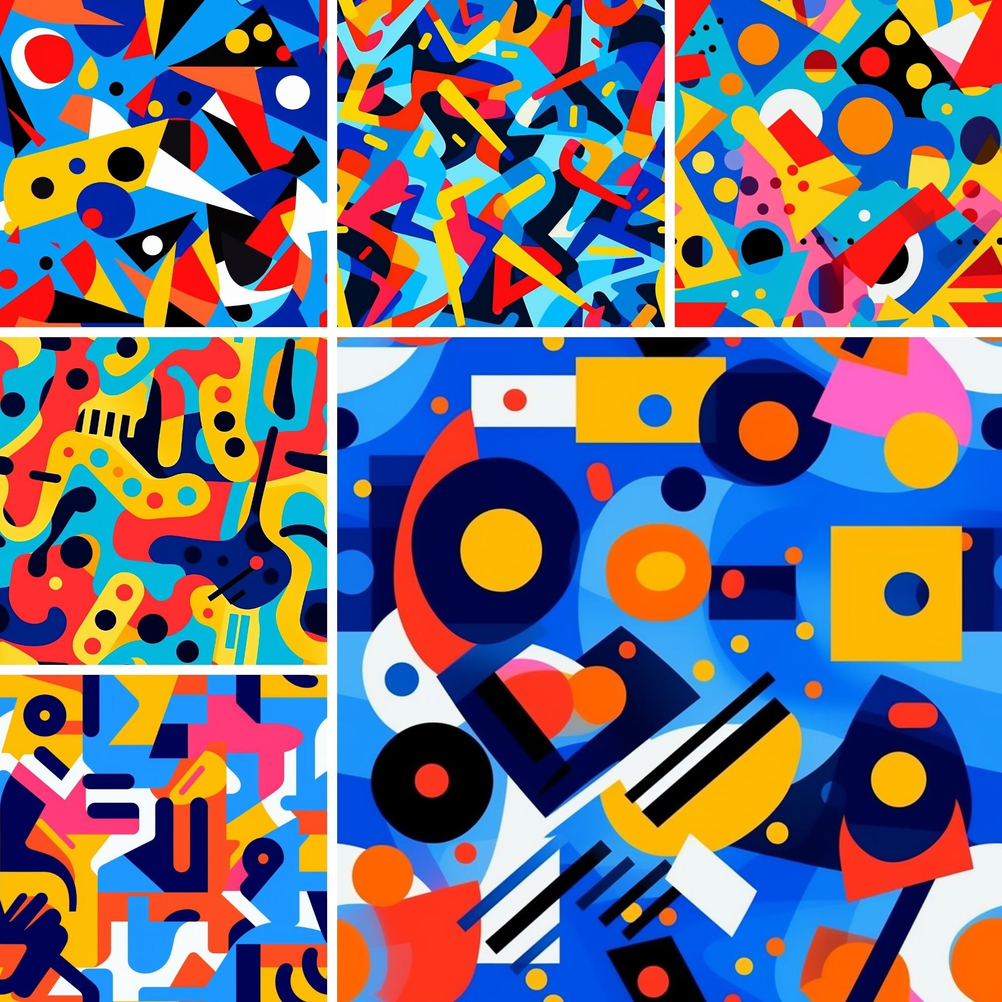 Abstract Geometric Digital Paper, Colorful Seamless Paper, Primary ...