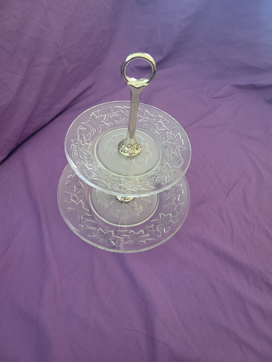 Vintage 2-tiered Crystal Tray by Princess House - Etsy