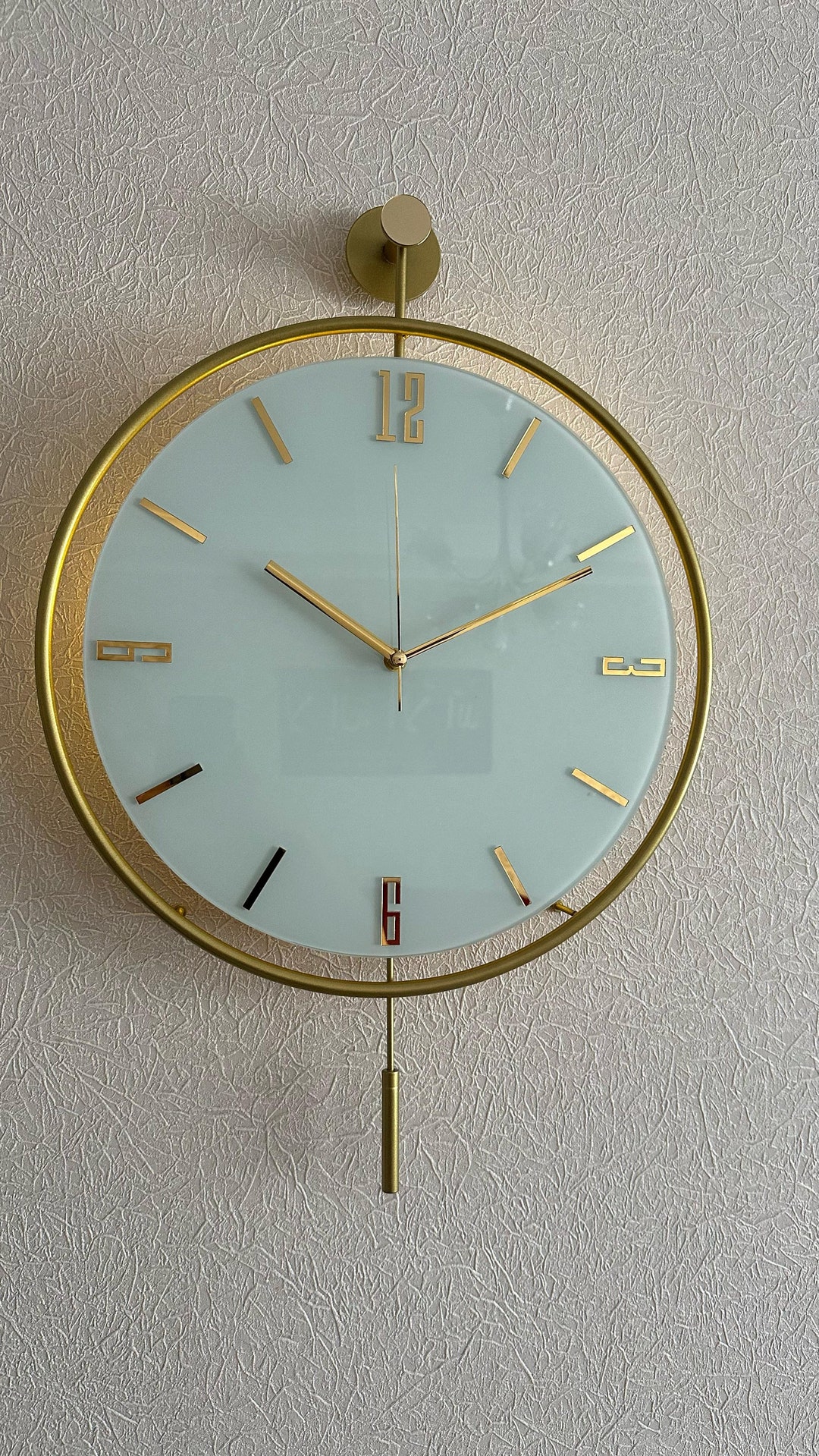 Wall Clock Modern, Minimalist Wall Clock, Unique Wall Clock, Metal Wall ...