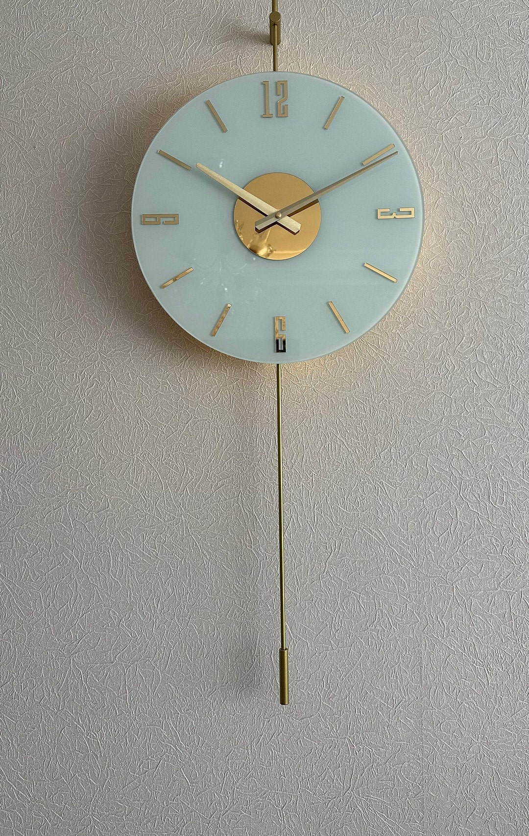 Wall Clock Modern, Minimalist Wall Clock, Unique Wall Clock, Metal Wall ...