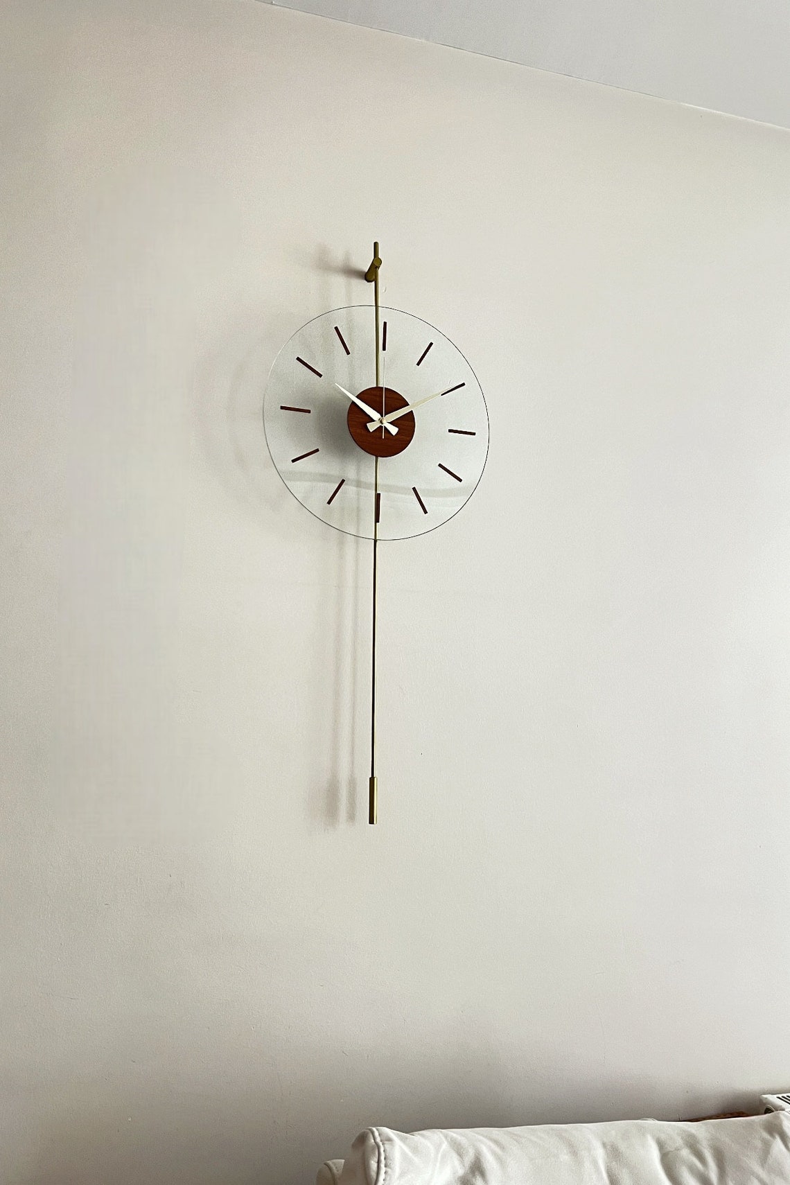 Wall Clock Modern, Minimalist Wall Clock, Unique Wall Clock, Metal Wall ...