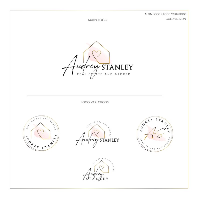 Real Estate Logo, Real Estate Agent Logo, Real Estate Watercolor Logo ...