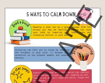 20 Calming Techniques Calm Down Corner Posters Print Educational Wall ...