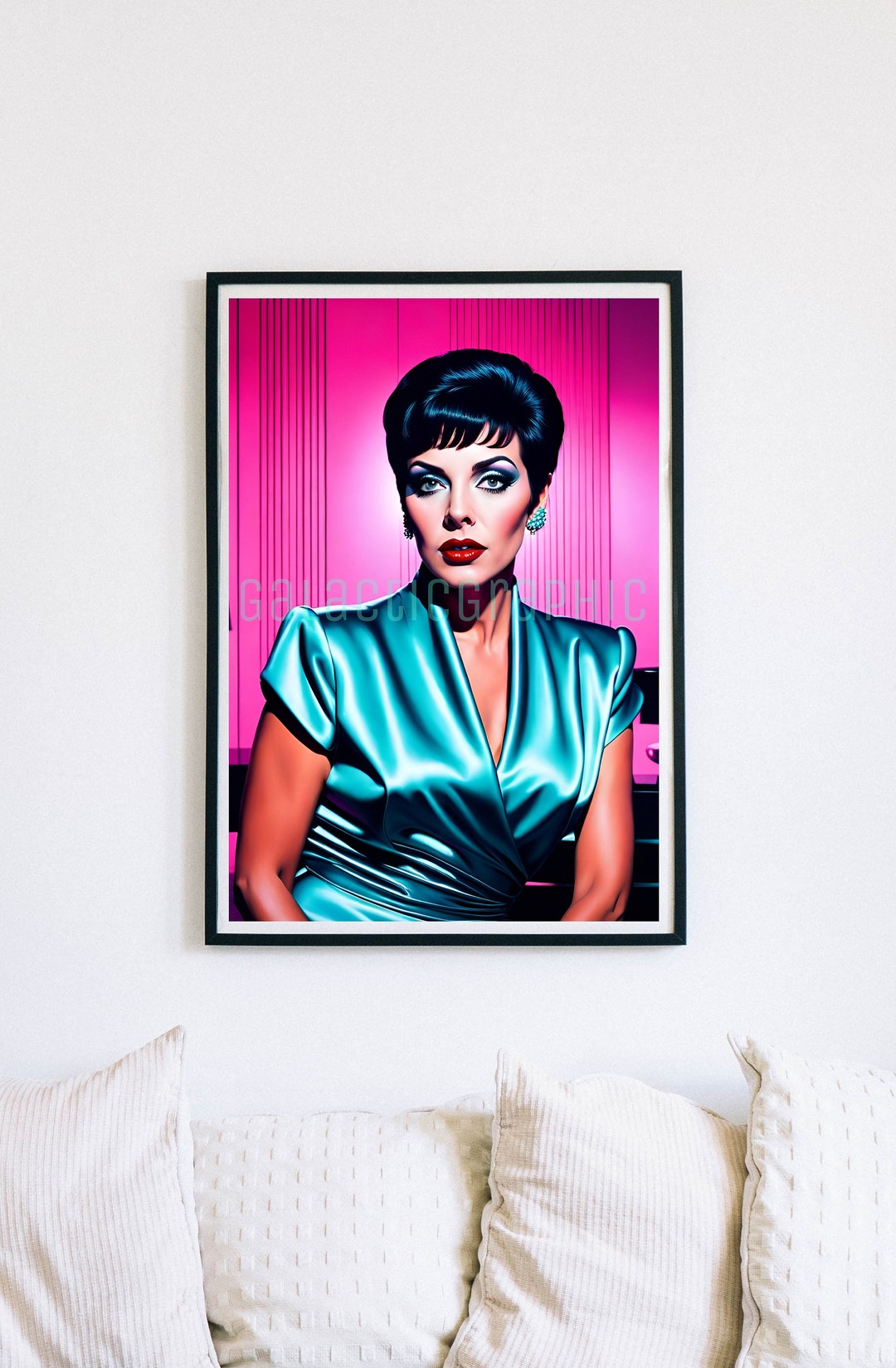 Retro Futuristic Pin Up Fantasy Art Vintage Modern Colorful Hyperreal