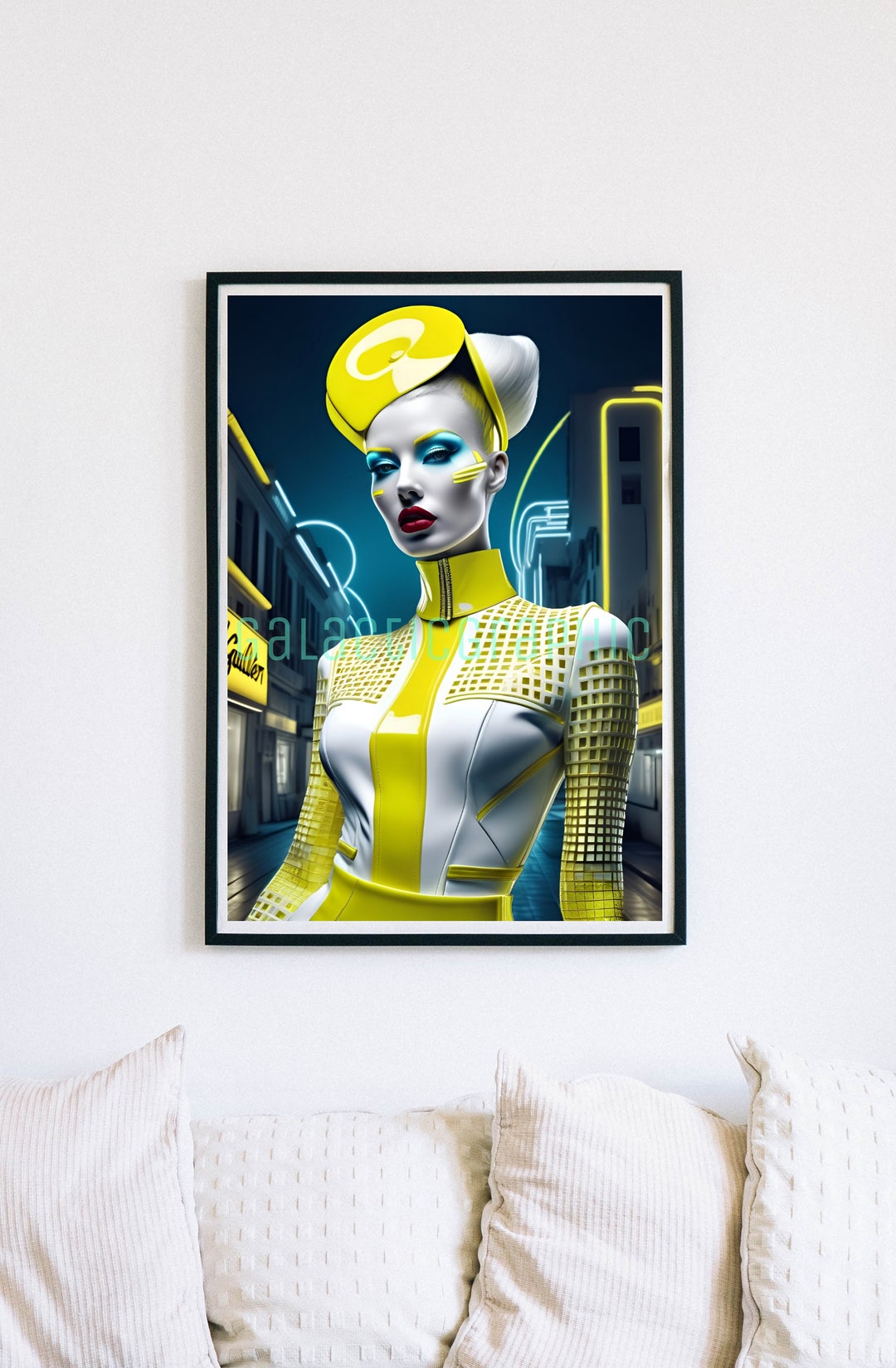 Retro Futuristic Pin-up Fantasy Art Vintage Modern Colorful Hyperreal ...