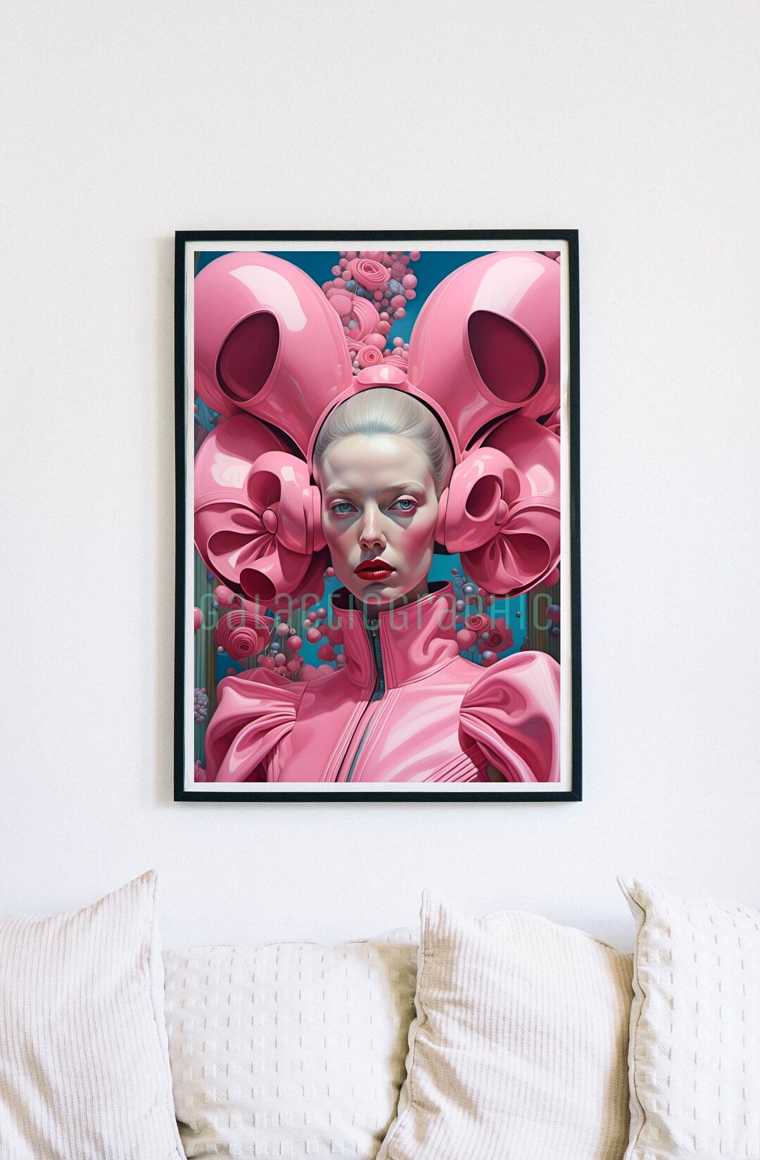 Retro Futuristic Pin Up Fantasy Art Vintage Modern Colorful Hyperreal