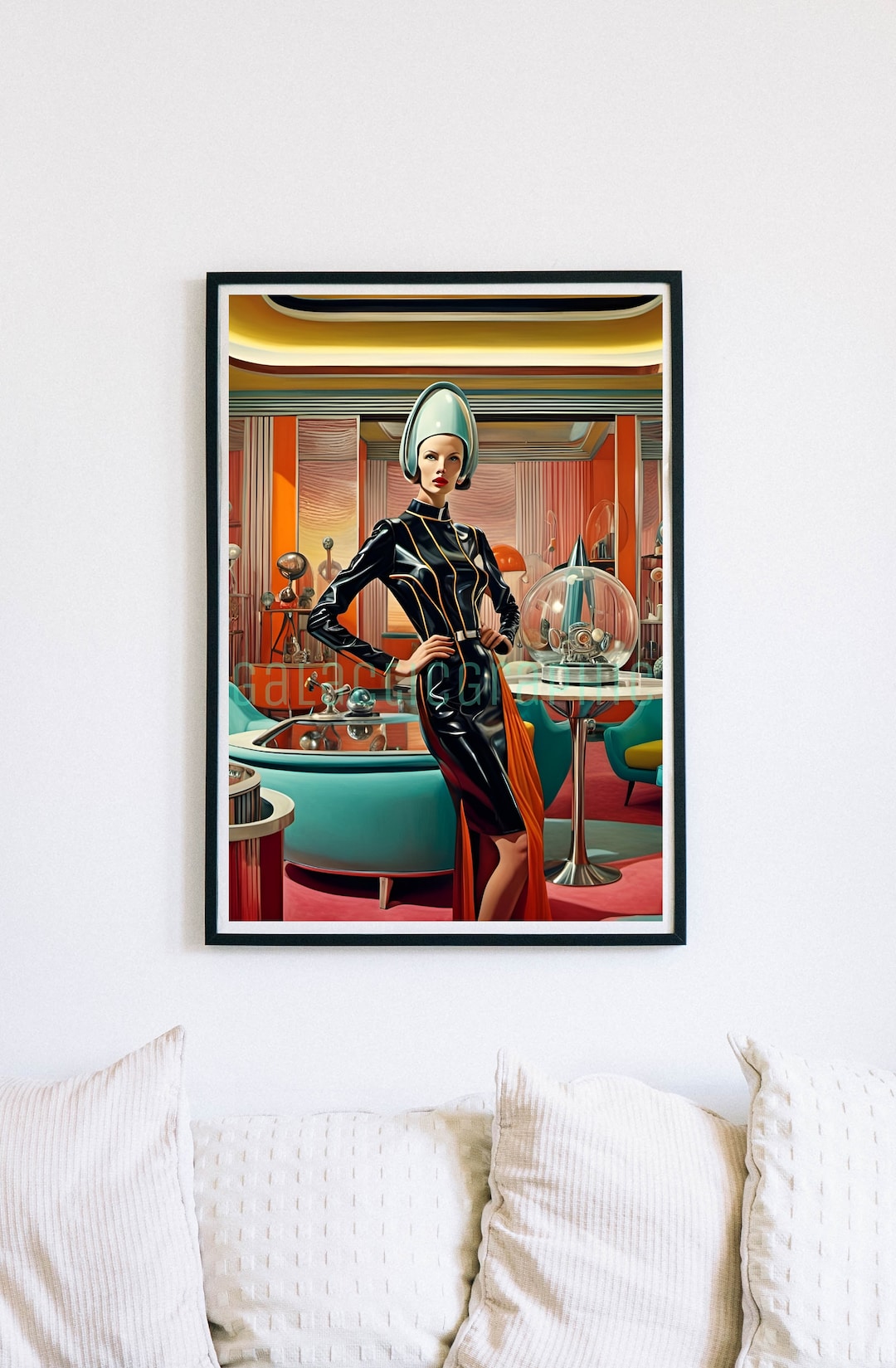 Retro Futuristic Pin-up Fantasy Art Vintage Modern Colorful Hyperreal ...