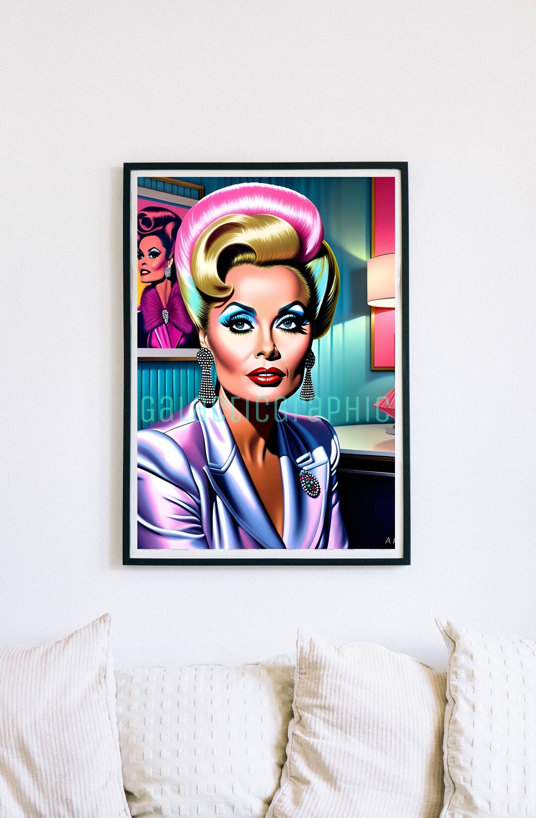 Retro Futuristic Pin-up Fantasy Art Vintage Modern Colorful Hyperreal ...