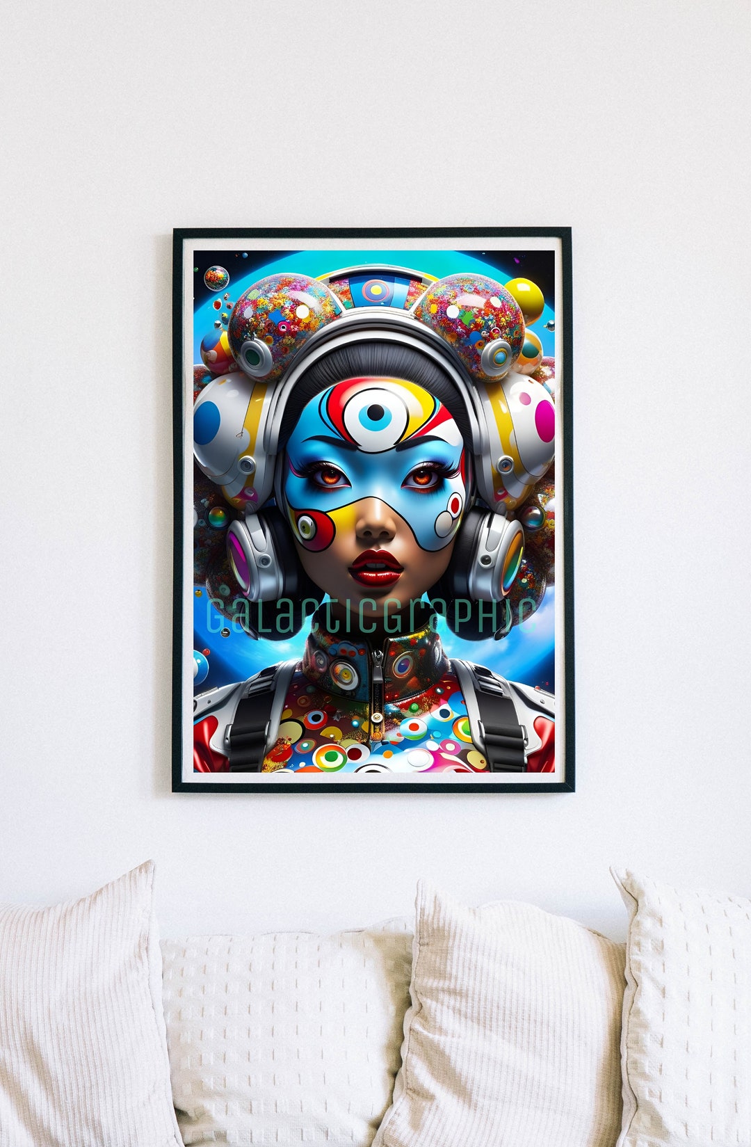 Retro Futuristic Pin-up Fantasy Art Vintage Modern Colorful Hyperreal ...