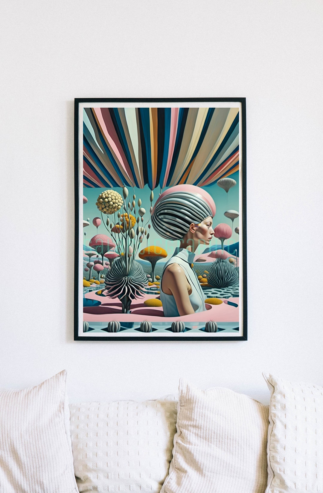 Retro Futuristic Pin-up Fantasy Art Vintage Modern Colorful Hyperreal ...