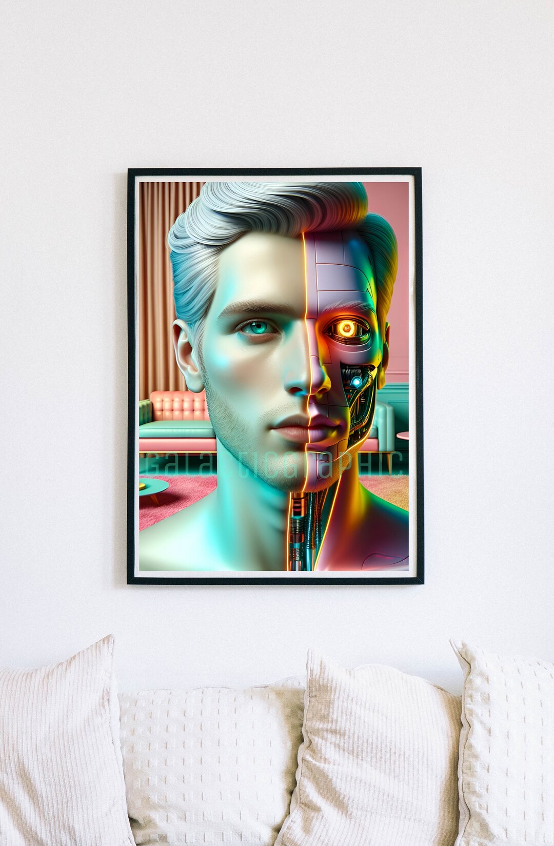 Retro Futuristic Pin-up Fantasy Art Vintage Modern Colorful Hyperreal ...