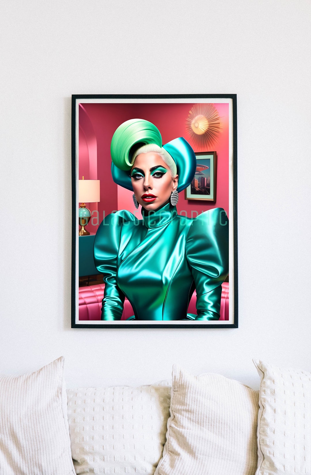 Retro Futuristic Pin-up Fantasy Art Vintage Modern Colorful Hyperreal ...