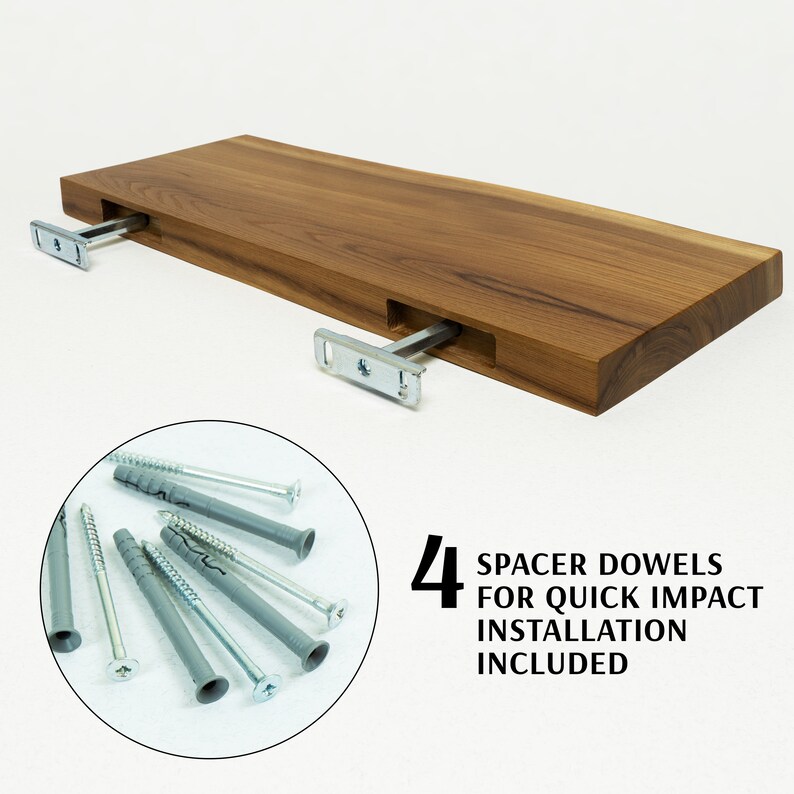 Rustic Wood Wall Shelves Live Edge Book Shelf Bathroom Shelf ...