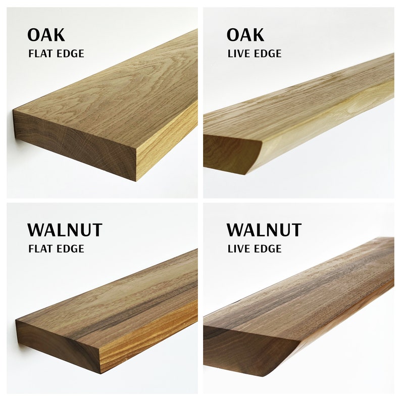 Rustic Wood Wall Shelves Live Edge Book Shelf Bathroom Shelf ...