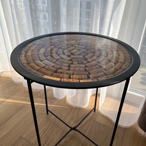 Wine Cork Epoxy Resin Coffee Table: Handmade Art Deco Accent - Etsy