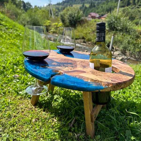 Outdoor Wooden Wine Glass Holder - Etsy