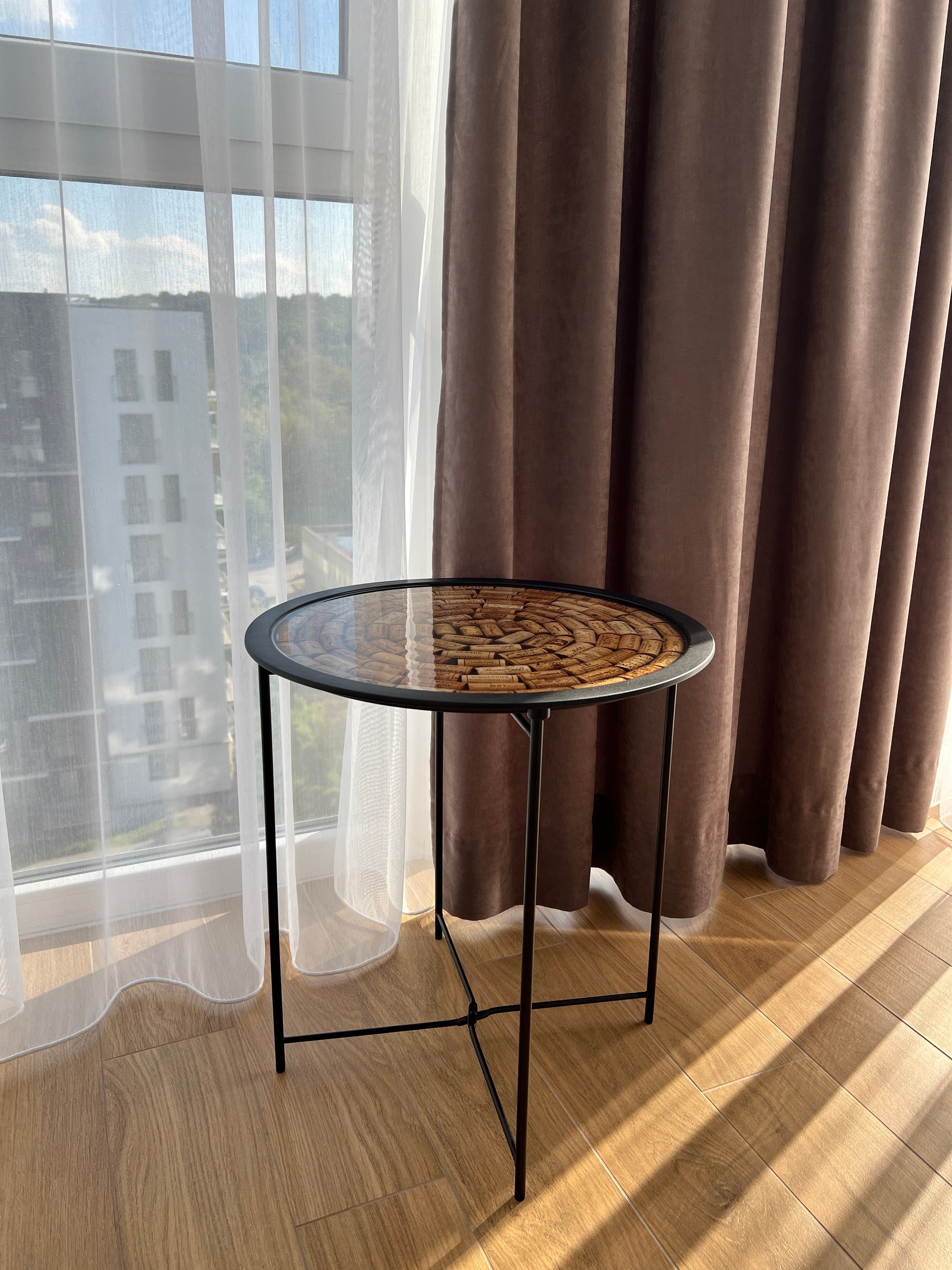 Wine Cork Epoxy Resin Coffee Table: Handmade Art Deco Accent - Etsy