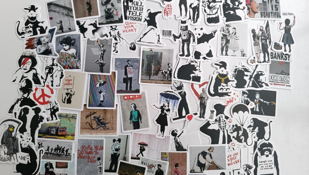 Banksy Street Art Stickers Aesthetic Sticker Pack Waterproof Retro Look ...