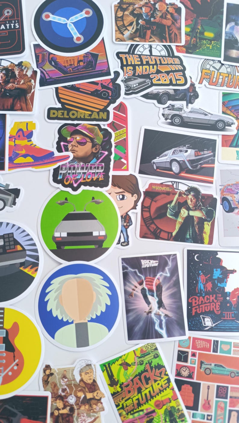 Retro Back to the Future Aesthetic Sticker Pack Waterproof Retro Look ...