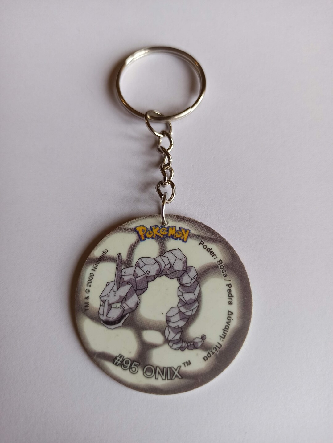 Pokemon Keychain Onix Made With Original 2000s Pog/tazo - Etsy