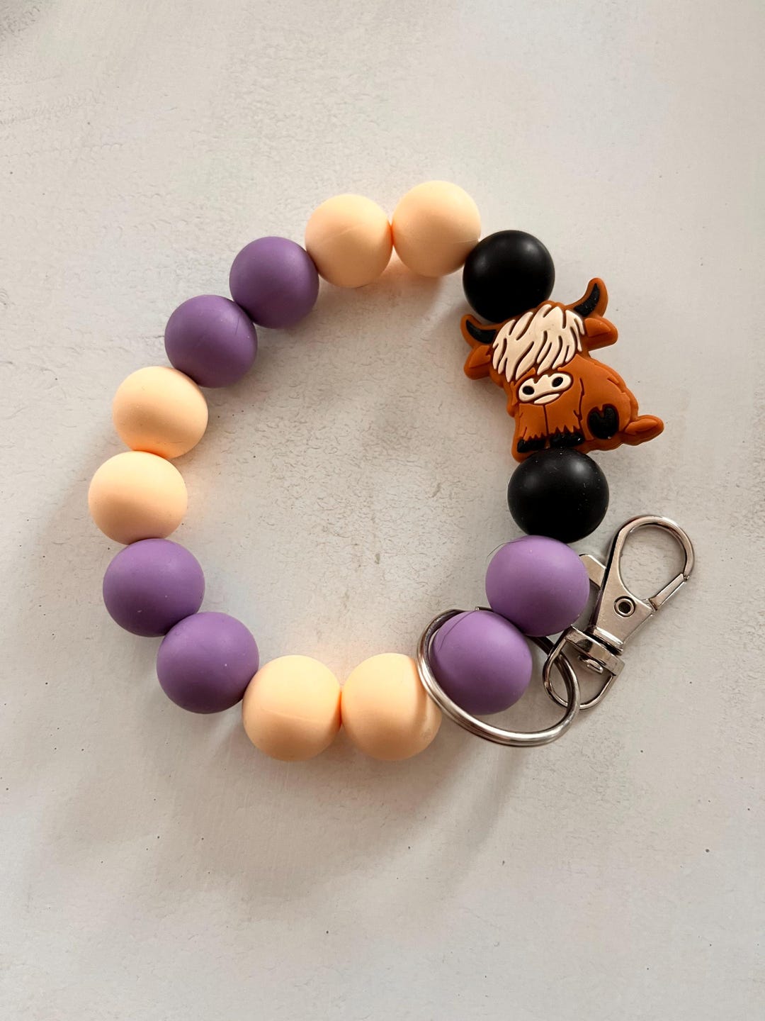 Multi-colored Cow Key Chain - Etsy
