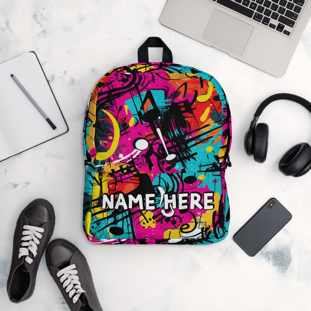 Personalized Graffiti Backpack, Custom Name Urban Rucksack, Street Art ...