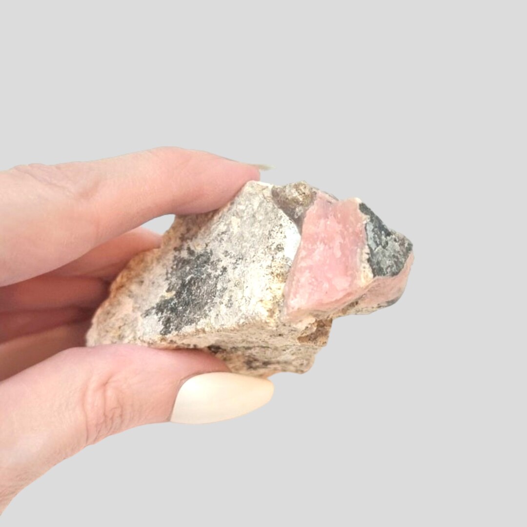 Rough Pink Opal Specimen on Matrix, Small Piece of Raw Peruvian Pink ...