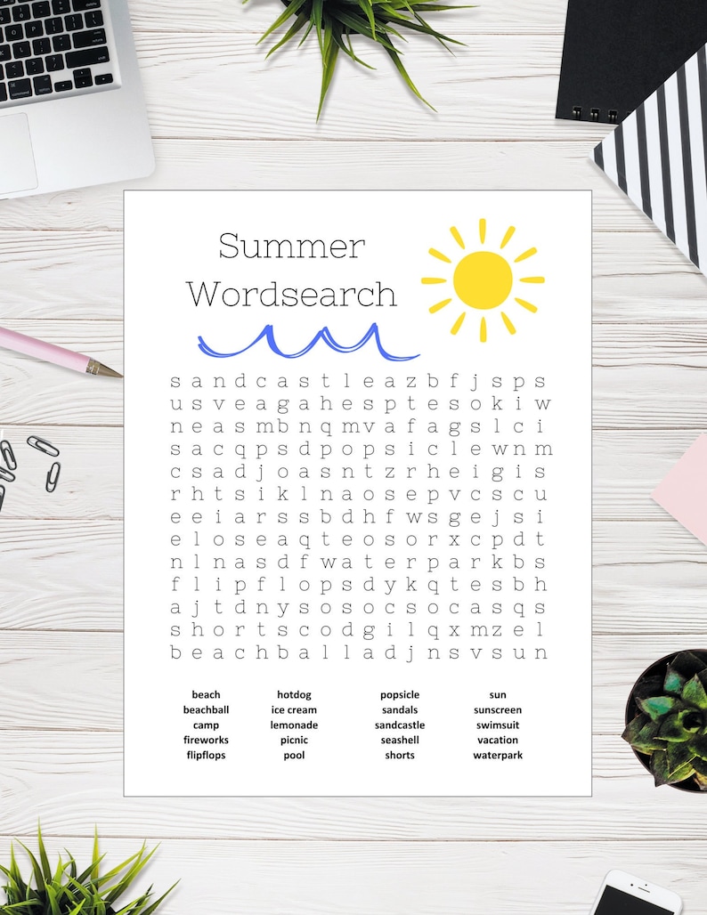Summer Wordsearch - Etsy