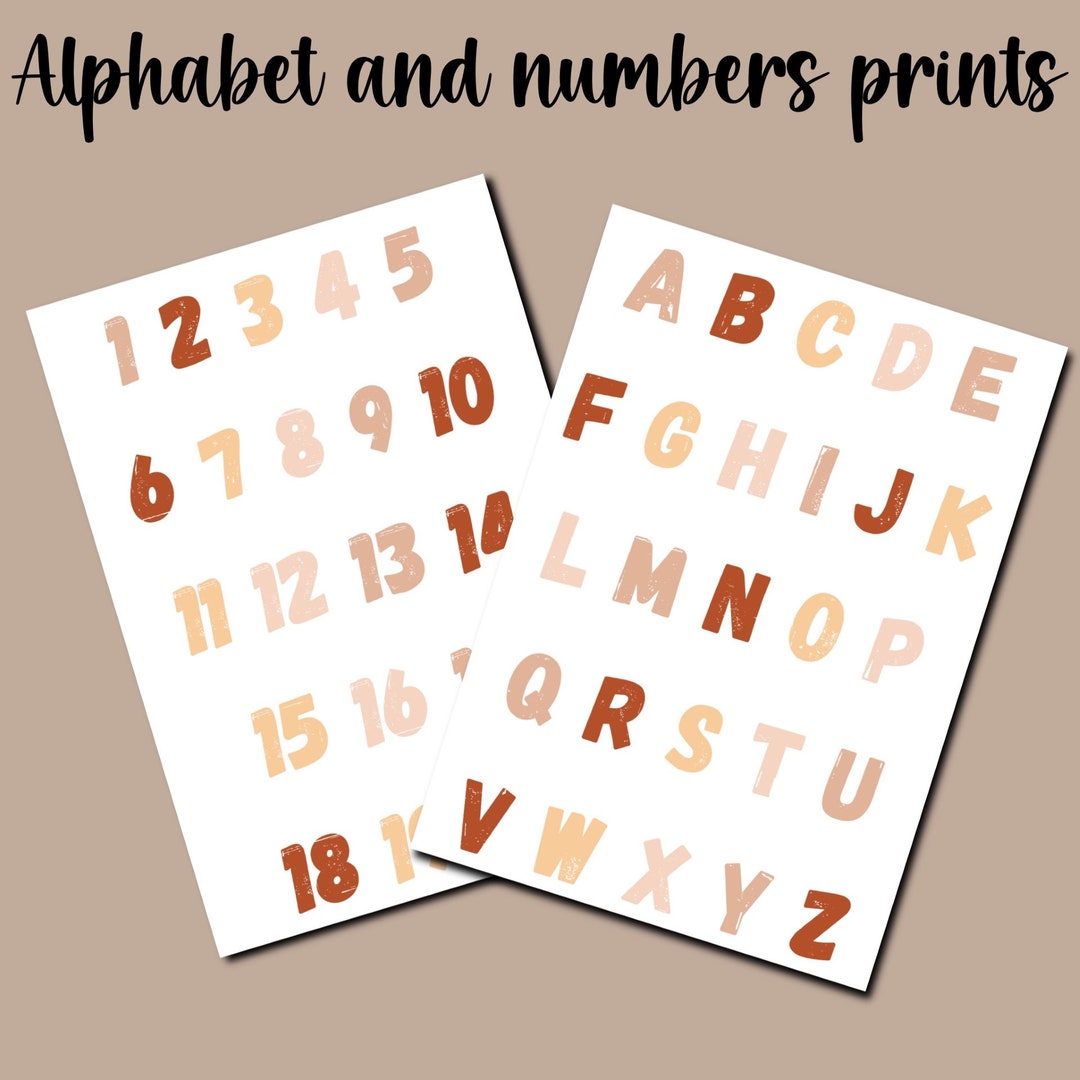 Neutral Alphabet and Letters Digital Print - Etsy