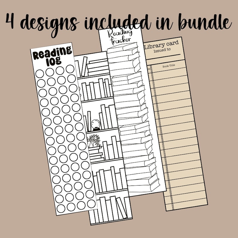Printable Book Tracker Bookmarks - Etsy
