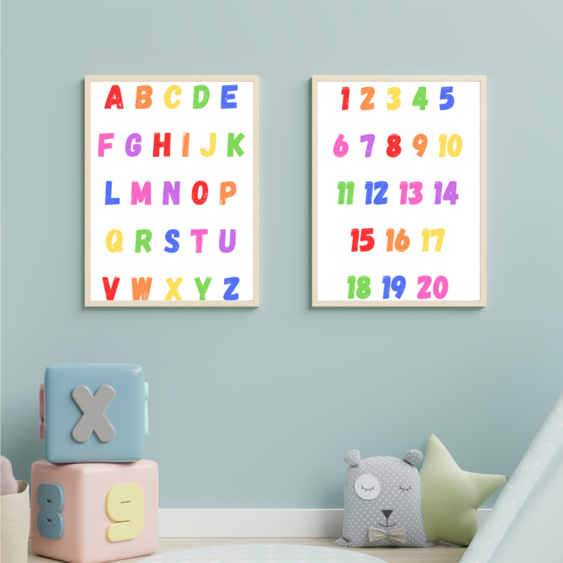 Alphabet and Numbers Printable - Etsy