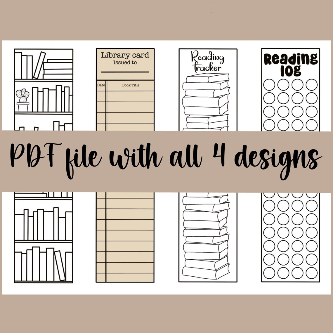 Printable Book Tracker Bookmarks - Etsy