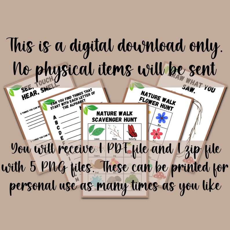 Nature Walk Kids Activity Pack - Etsy