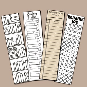 Printable Book Tracker Bookmarks - Etsy