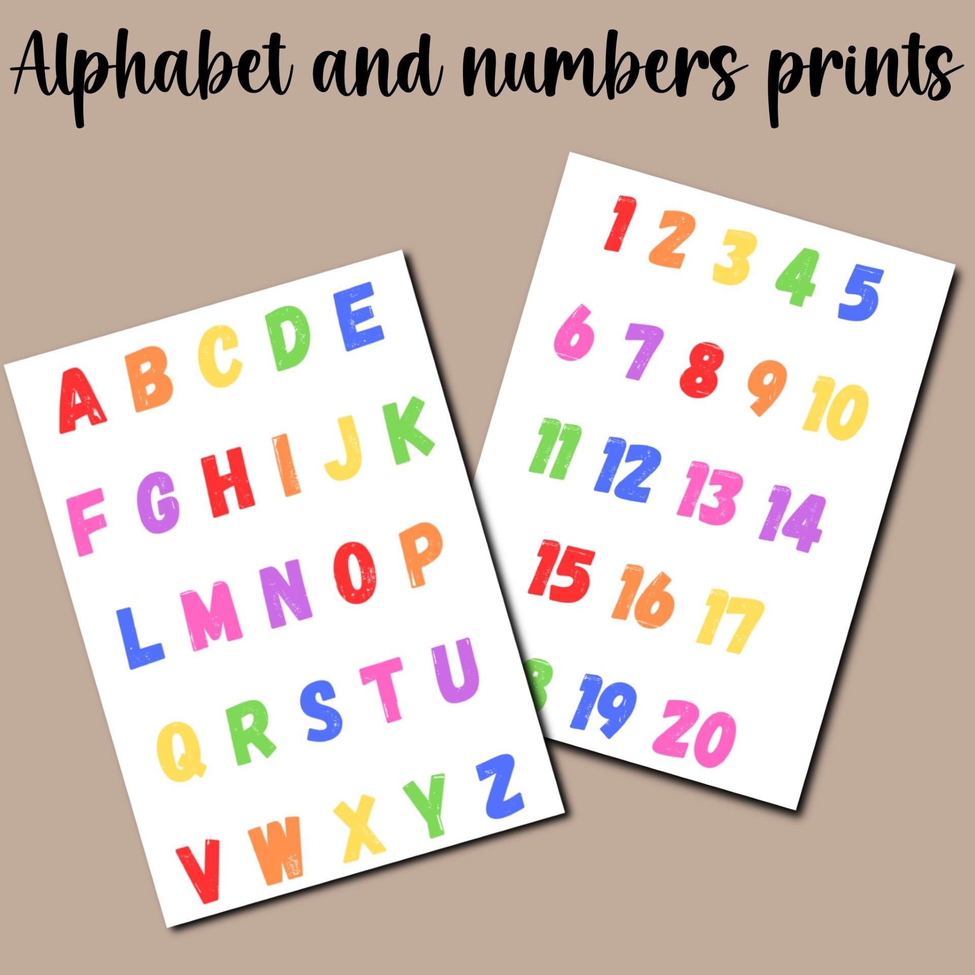 Alphabet and Numbers Printable - Etsy