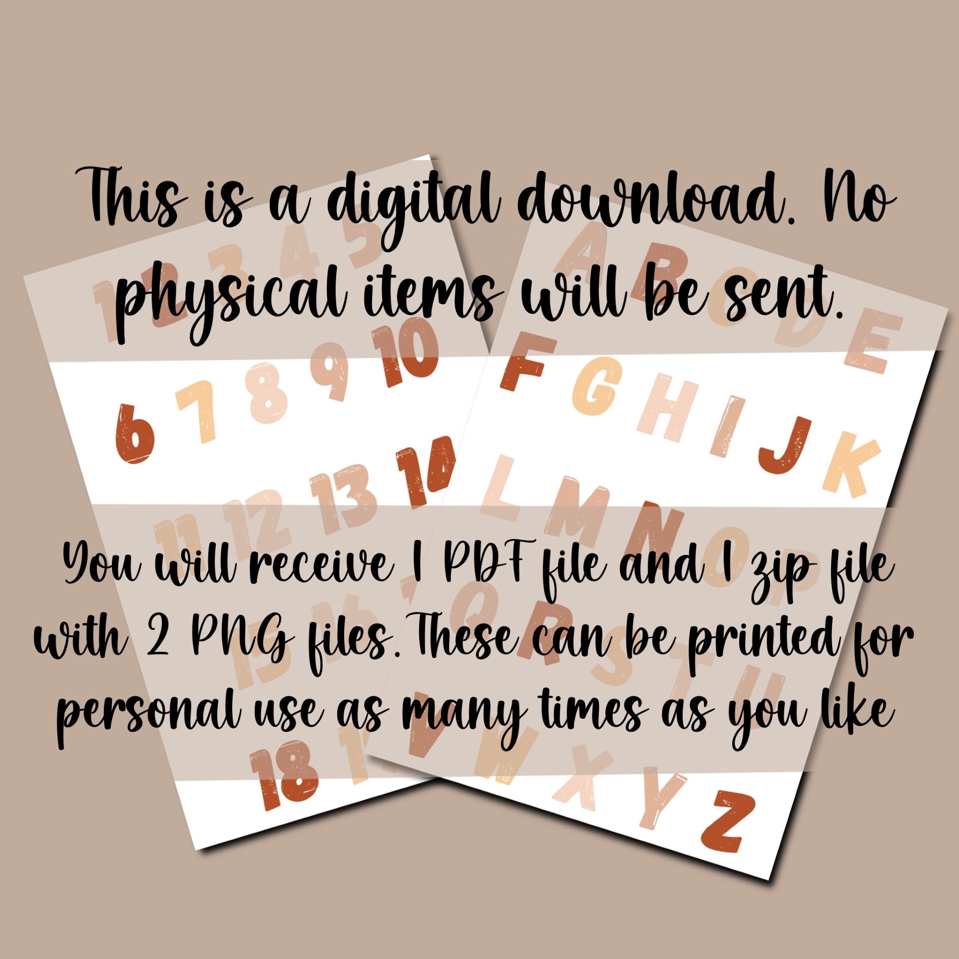 Neutral Alphabet and Letters Digital Print - Etsy