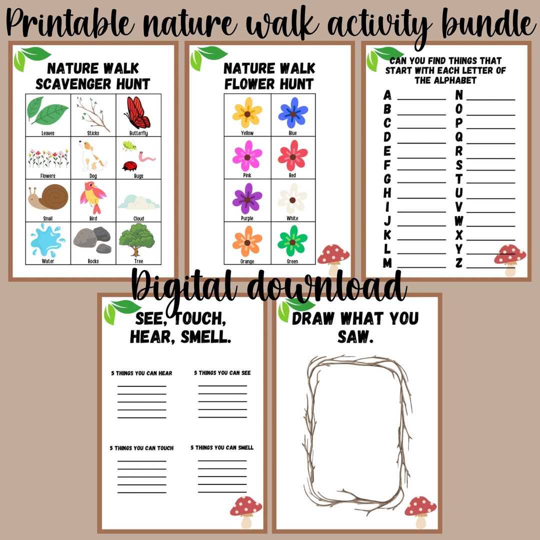 Nature Walk Kids Activity Pack - Etsy