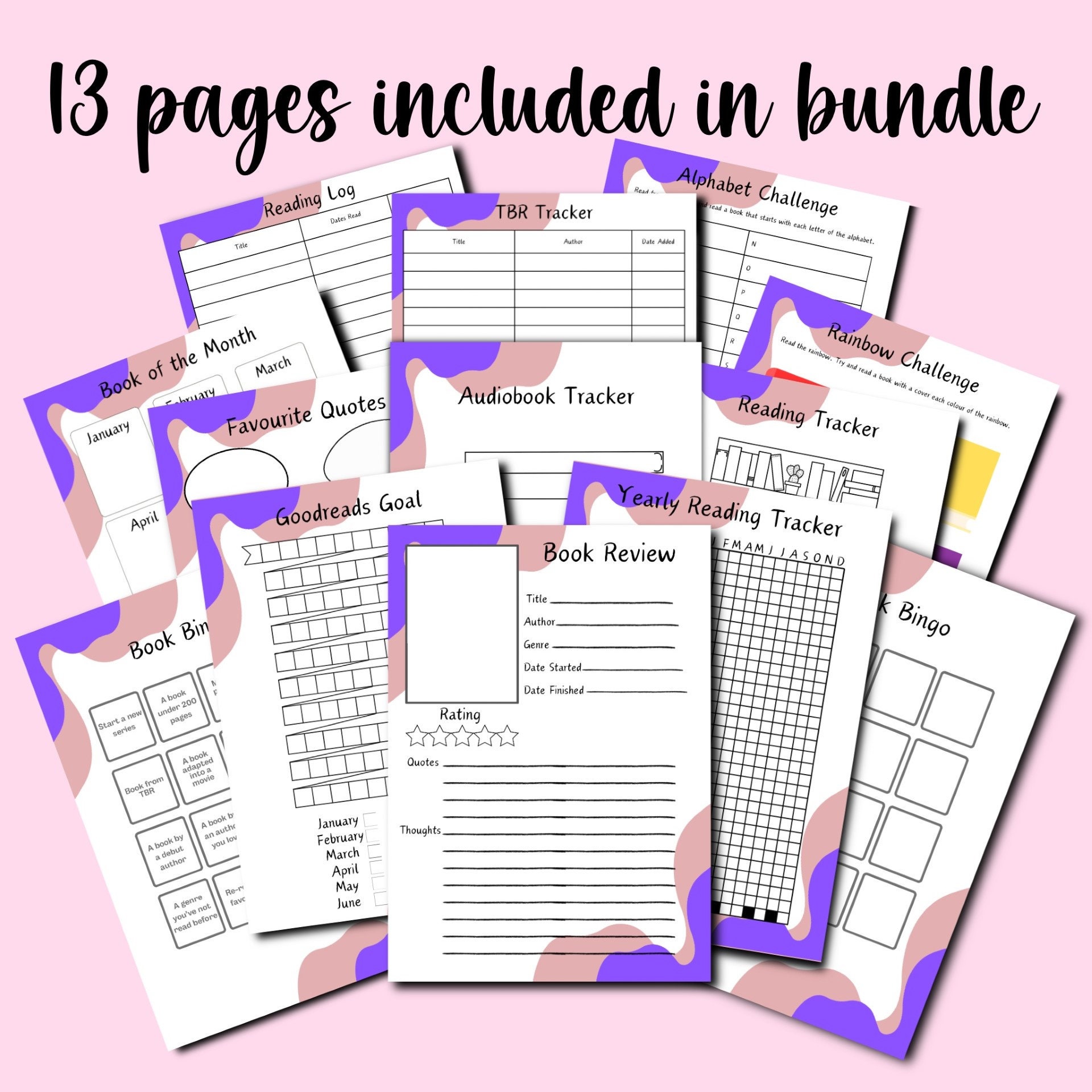 Book Journal Printable Pages - Etsy