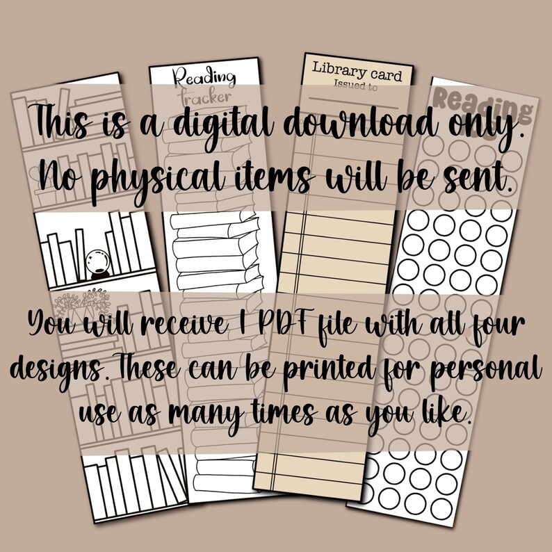 Printable Book Tracker Bookmarks - Etsy