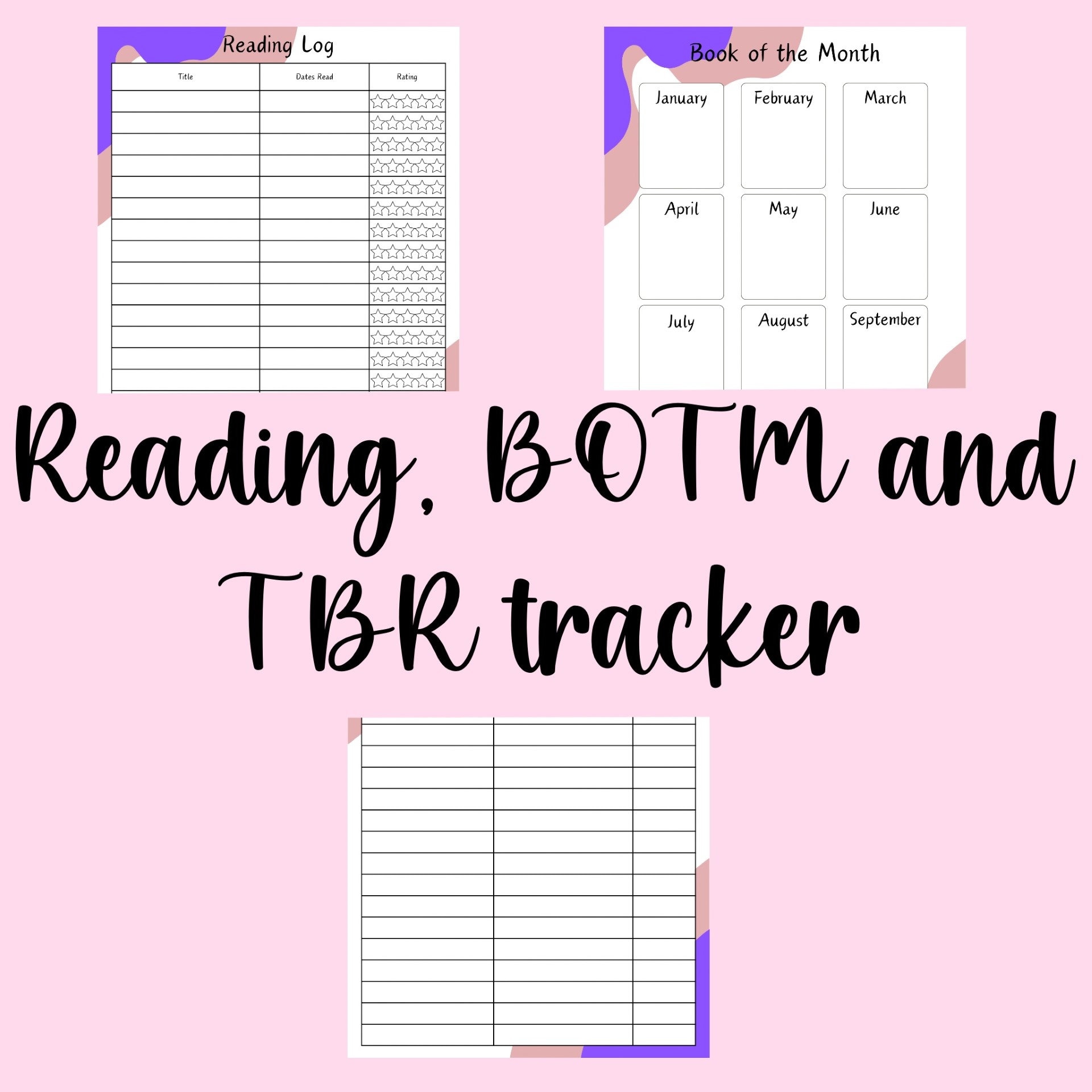 Book Journal Printable Pages - Etsy