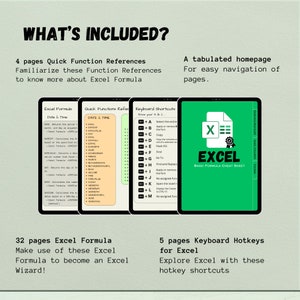 Excel Basic Formula Cheat Sheet - Etsy