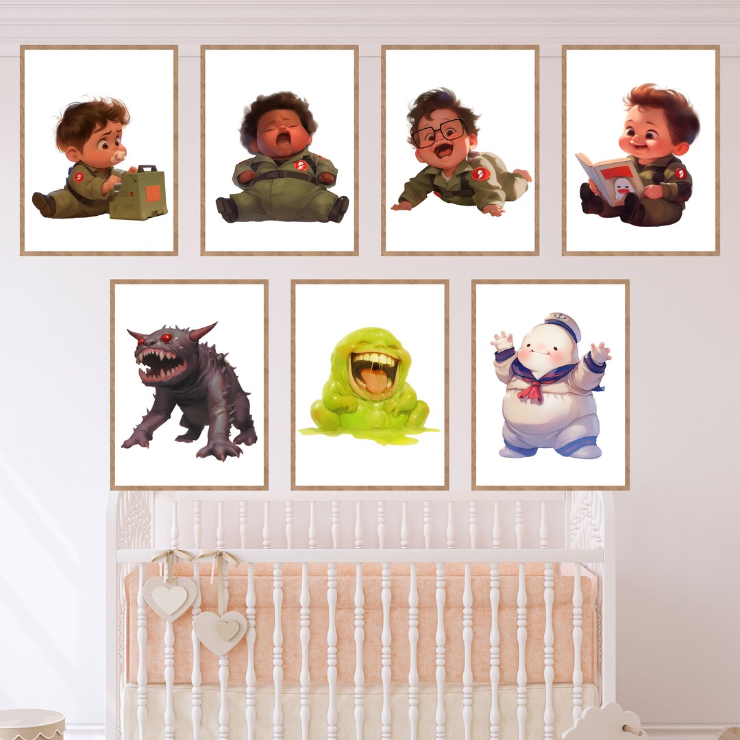 Baby Ghostbuster Nursery Print Set of 7, Ghost Busters Gallery Wall ...