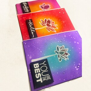 Watercolor Embossed Folded Note Cards Pretty Lotus Flower Any Occassion ...