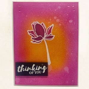Watercolor Embossed Folded Note Cards Pretty Lotus Flower Any Occassion ...