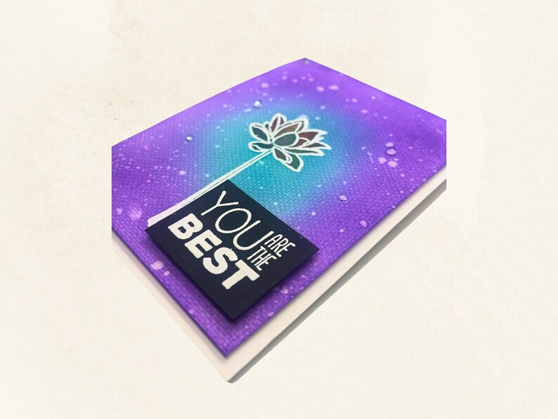 Watercolor Embossed Folded Note Cards Pretty Lotus Flower Any Occassion ...